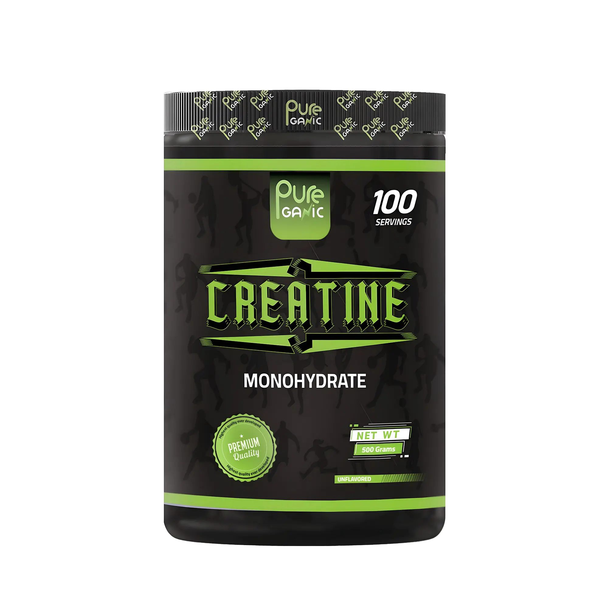 Pureganic Creatine Monohydrate 500g (100 Servings) | Strength, Power ...